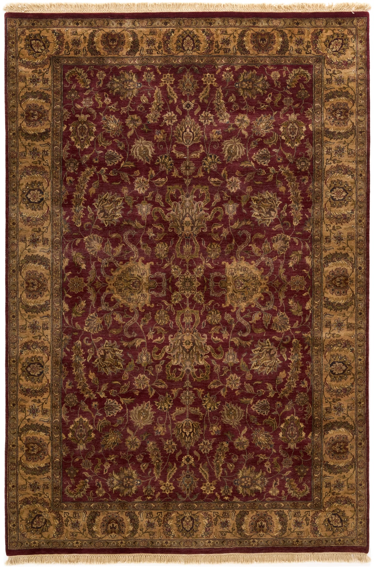 Premiere 4x6 Red/Gold/Blue Wool — Indo Designer Rugs
