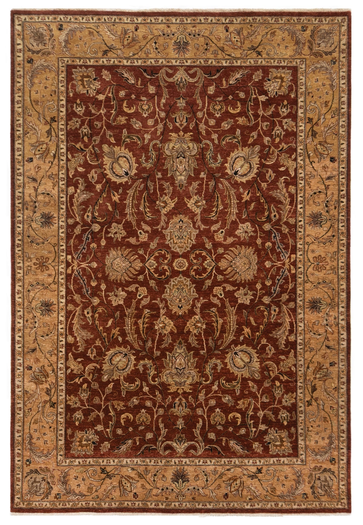 Elegance 6x9 Rust and Beige Wool — Indo Designer Rugs