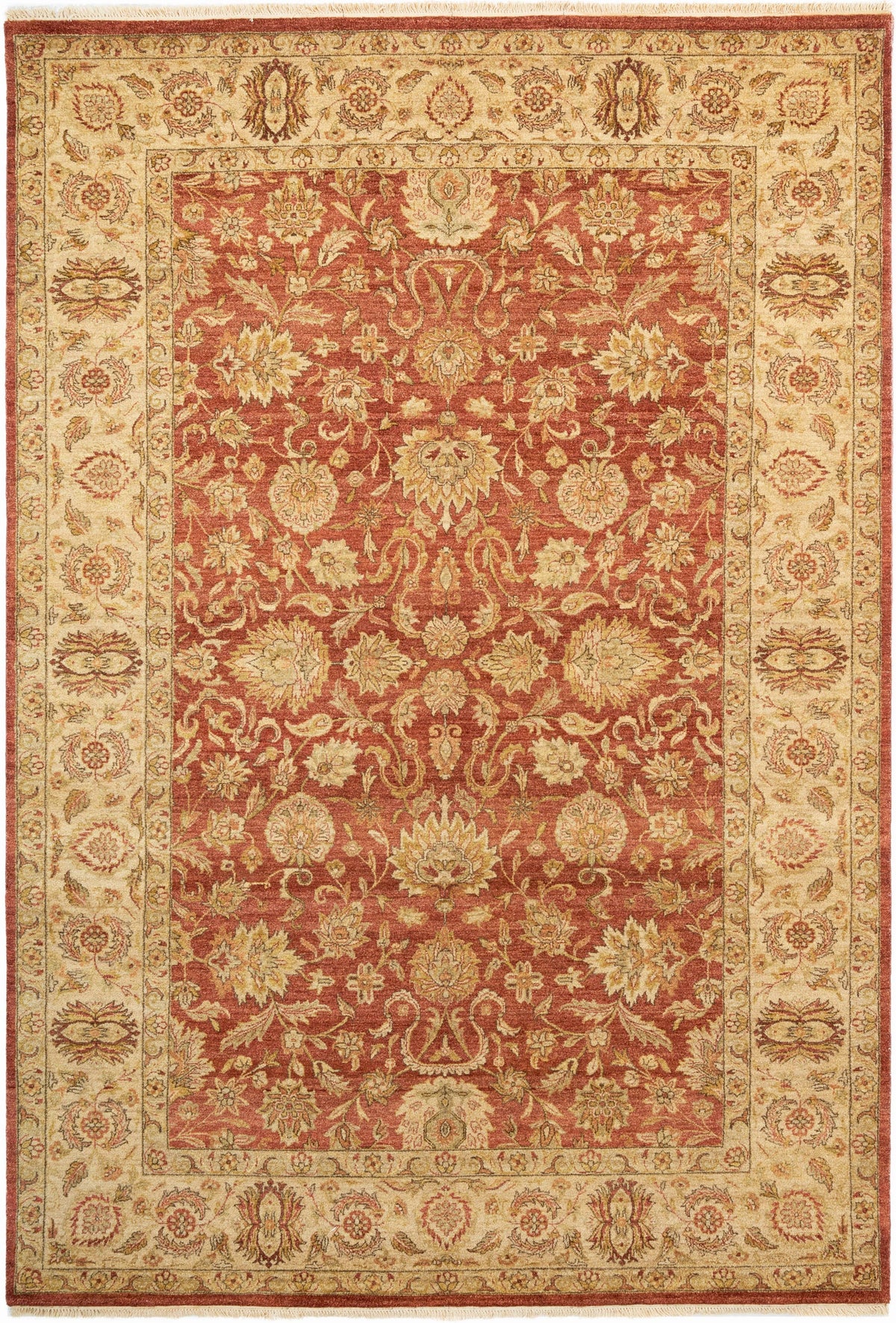 Agra 6x9 Rust/Ivory Wool — Indo Designer Rugs